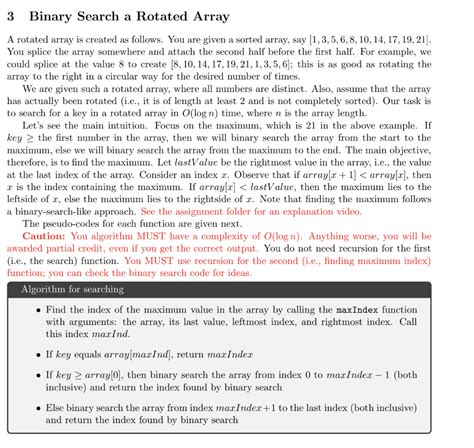 Solved 3 Binary Search A Rotated Array A Rotated Array Is