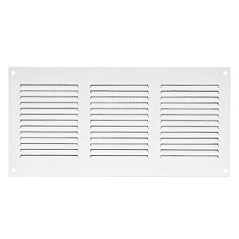 White Metal Air Vent Grille 300mm X 150mm With Fly Screen Flat