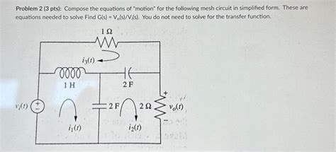 Solved Problem Pts Compose The Equations Of Motion Chegg