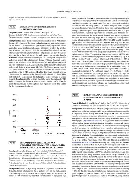 Pdf Inflammatory Biomarkers And Cognitive Performance In A Community Based Sample Of Brazilian