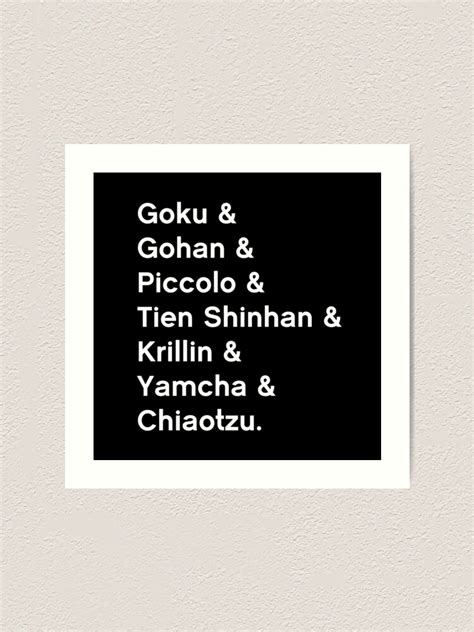 Goku And Gohan And Piccolo And Tien Shinhan And Krillin And Yamcha And