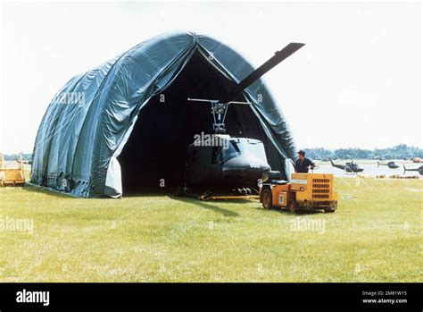 A View Of A Transportable Helicopter Enclosure Developed At The Us