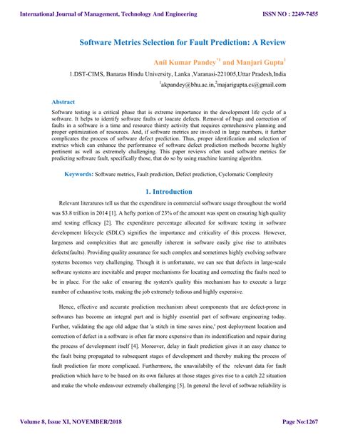 Pdf Software Metrics Selection For Fault Prediction A Review