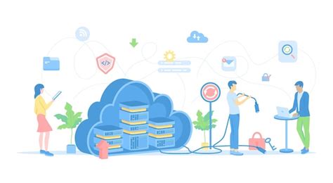 Premium Vector Cloud Computing Cloud Technology Data Storage Hosting