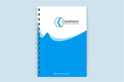 Premium Vector Modern Creative Wave Style Blue Color Notebook Cover Template