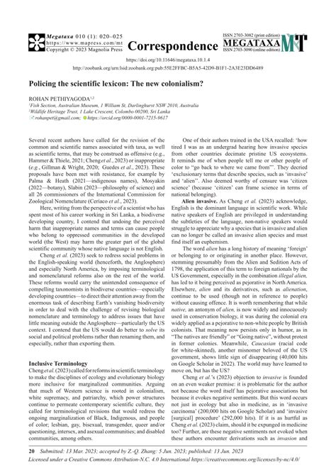 Pdf Policing The Scientific Lexicon The New Colonialism