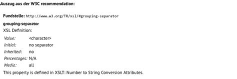 Xsl Fo Grouping Separator Data2type Gmbh