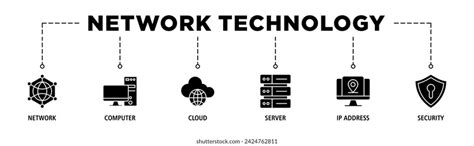 Network Technology Banner Web Icon Vector Stock Vector Royalty Free
