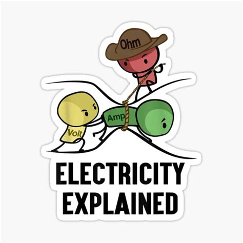 Electricity Explained Physics Nerd Sticker For Sale By Danisacookie