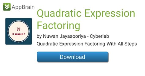 Quadratic Expression Factoring For Android Free App Download