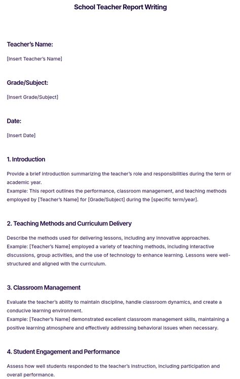 12 Teacher Report Writing Examples To Download
