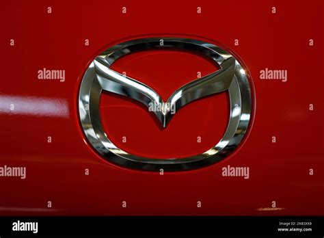 This Photo Taken On Feb 14 2013 Shows The Mazda Logo On The Rear Of A
