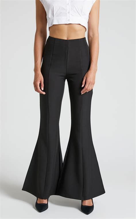 Brithany Pants - High Waisted Flare Pants in Black | Showpo
