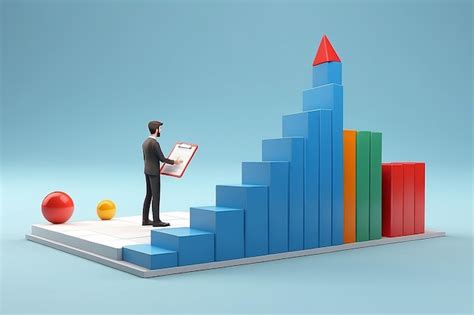 3d Person Is Putting Last Column Of Chart Premium Ai Generated Image