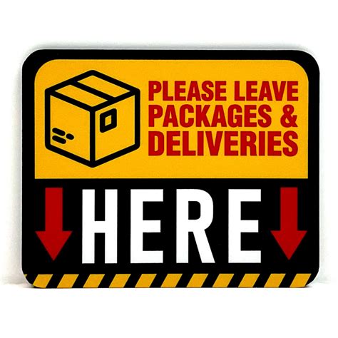 Please Leave Packages And Deliveries Here Signsignage Parcel Sign
