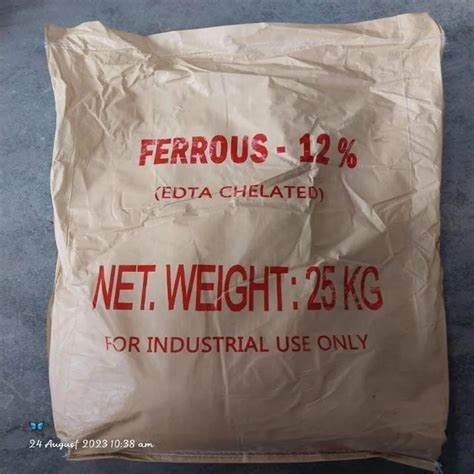 Powder Edta Chelated Ferrous Pp Sack Bag Packaging Size 25 Kg At