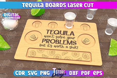 Tequila Board Tequila Shot Board Shot Serving Tray Shot Glass