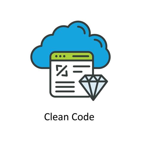 Clean Code Vector Fill Outline Icons Simple Stock Illustration Stock