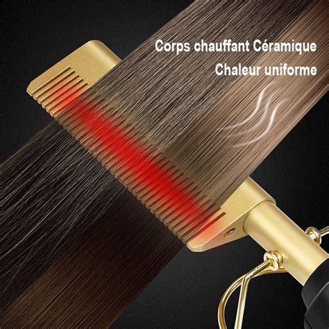 Peigne Chauffant Électrique pour Lisser les Cheveux