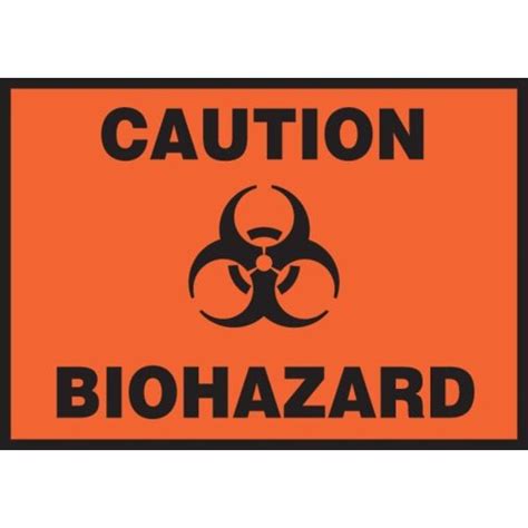 Caution Biohazard Adhesive Vinyl Warning Sticker Cf Recycler Supply