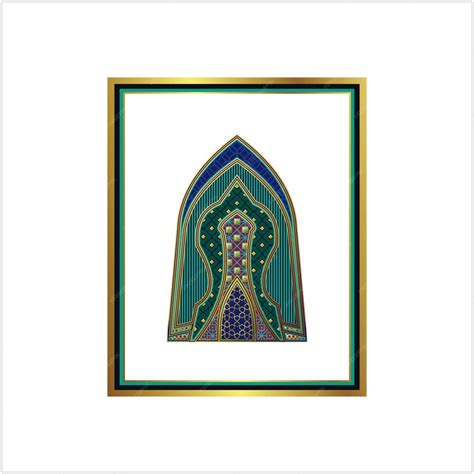 Premium Vector Arabian Mosque Mihrab Arabesque Ornament Shapes Old Islamic Geometric Motif Pattern