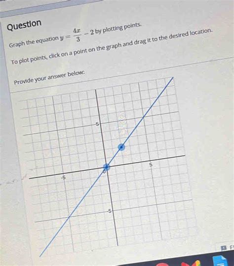 solved questlon graph the equation y 4x 3 2 by plotting points to