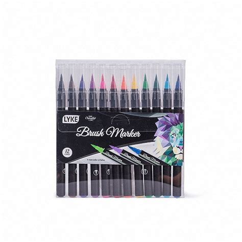 Marcador Artístico Brush Pen Lyke 12 Cores Supperpapel 10 Anos
