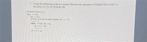 Solved Using The Following Code As A Model Illustrate Chegg