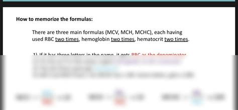 SOLUTION Memorize Rbc Indices With Mnemonics Studypool