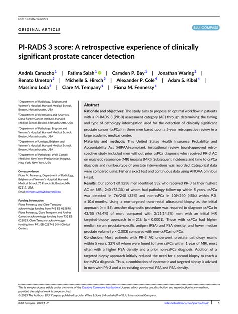 Pdf Pi‐rads 3 Score A Retrospective Experience Of Clinically Significant Prostate Cancer