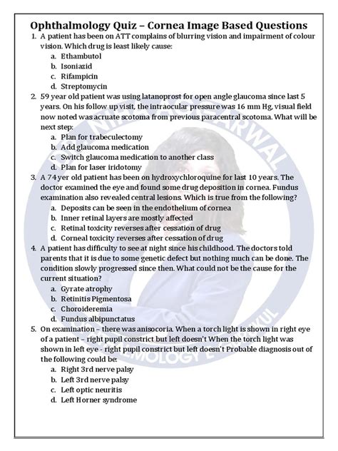 Conceptual Clnical Scenario Q Pdf Glaucoma Eye