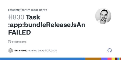task app bundlereleasejsandassets sentryupload failed · issue 830 · getsentry sentry react