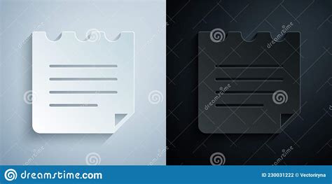 Icono Del Bloc De Notas De Recorte De Papel Aislado En Fondo Gris Y