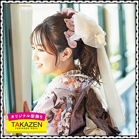 ポニーテールヘア レトロスタイル振袖用髪飾り♡ピンクリボン白｜成人式振袖・卒業式袴レンタル・前撮りなら【takazen】大阪（梅田・心斎橋