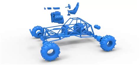 Mud Dragster Base Version 2 Scale 125 3d Printing Model Threeding