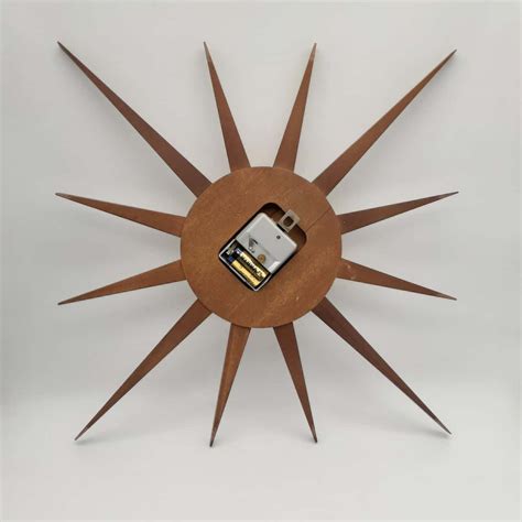 Vintage Mid Century Retro Junghans Starstarburst Teak Wooden Wall Clocks