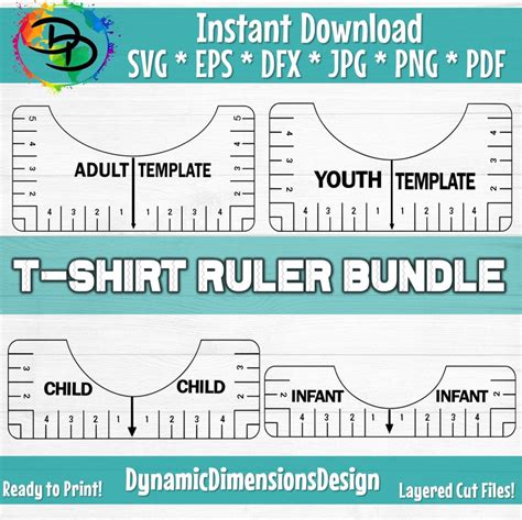 Tshirt Ruler Svg Bundle T Shirt Alignment Tool Dxf Shirt Placement
