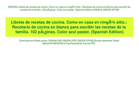 Ppt Ebook Libreta De Recetas De Cocina Como En Casa En NingÃƒÂºn