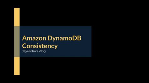 Amazon Dynamodb Consistency Youtube