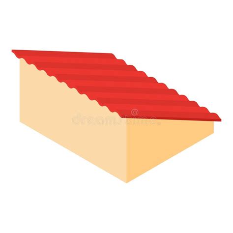 Slate Roof Icon Isometric Vector New Red Sloped Roof Of Residential Building Stock Illustration