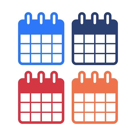 Free Vector Calendars Glyph Style Multiple Colours