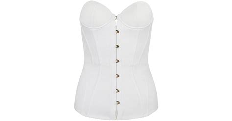 Agent Provocateur Mercy Satin Corset In Ivory White Lyst