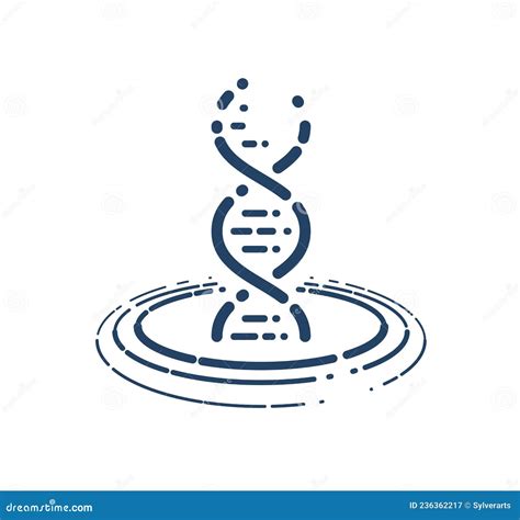 Dna Strand Vector Simple Linear Icon Science Biology And Biotechnology