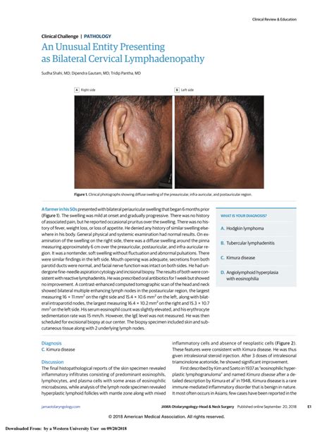 Pdf An Unusual Entity Presenting As Bilateral Cervical Lymphadenopathy