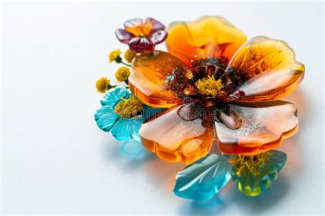 Handmade Epoxy Resin Pendant Isolated Bijouterie Imitation On White