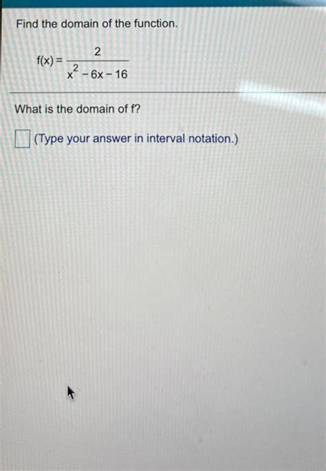 solved find the domain of the function 2 n f x x 6x