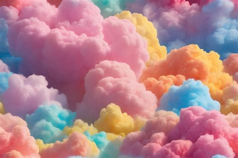 Regenboog Suikerspin Wolken Achtergronden Regenboog Suikerspin Wolken Ai Gegenereerd Premium Foto
