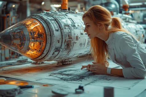 Aerospace Engineers Collaborating On A Spacecraft Design Premium Ai Generated Image