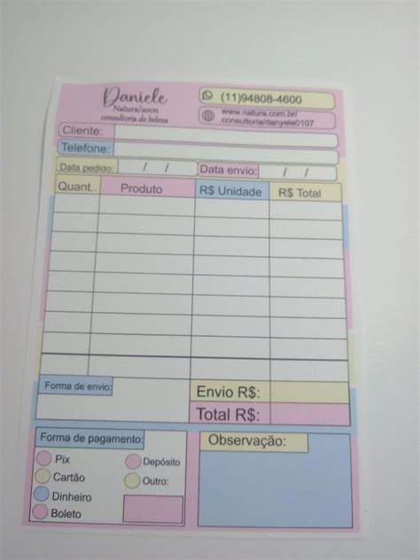 Talão de Pedidos Personalizado 50 Folhas Elo7