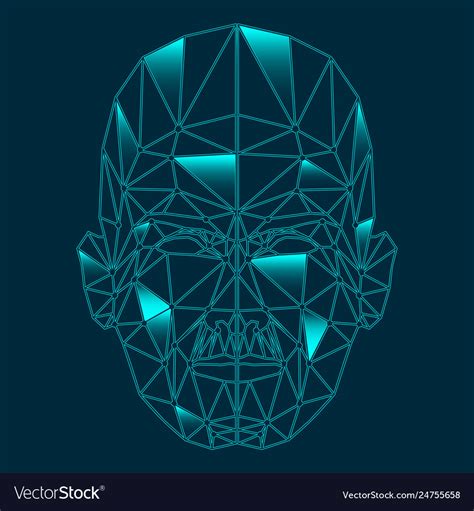 Human Face Low Poly Royalty Free Vector Image Vectorstock